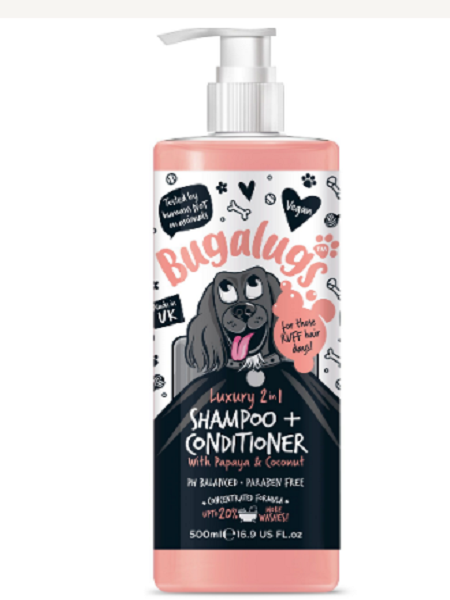 Bugalugs Shampoo Luxury 2 in 1 Papaya & Coconut 500ml – Donald Cooke Ltd
