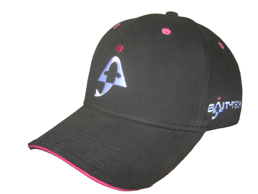 Bait- Tech Baseball Cap Black Pink Trim – Donald Cooke Ltd