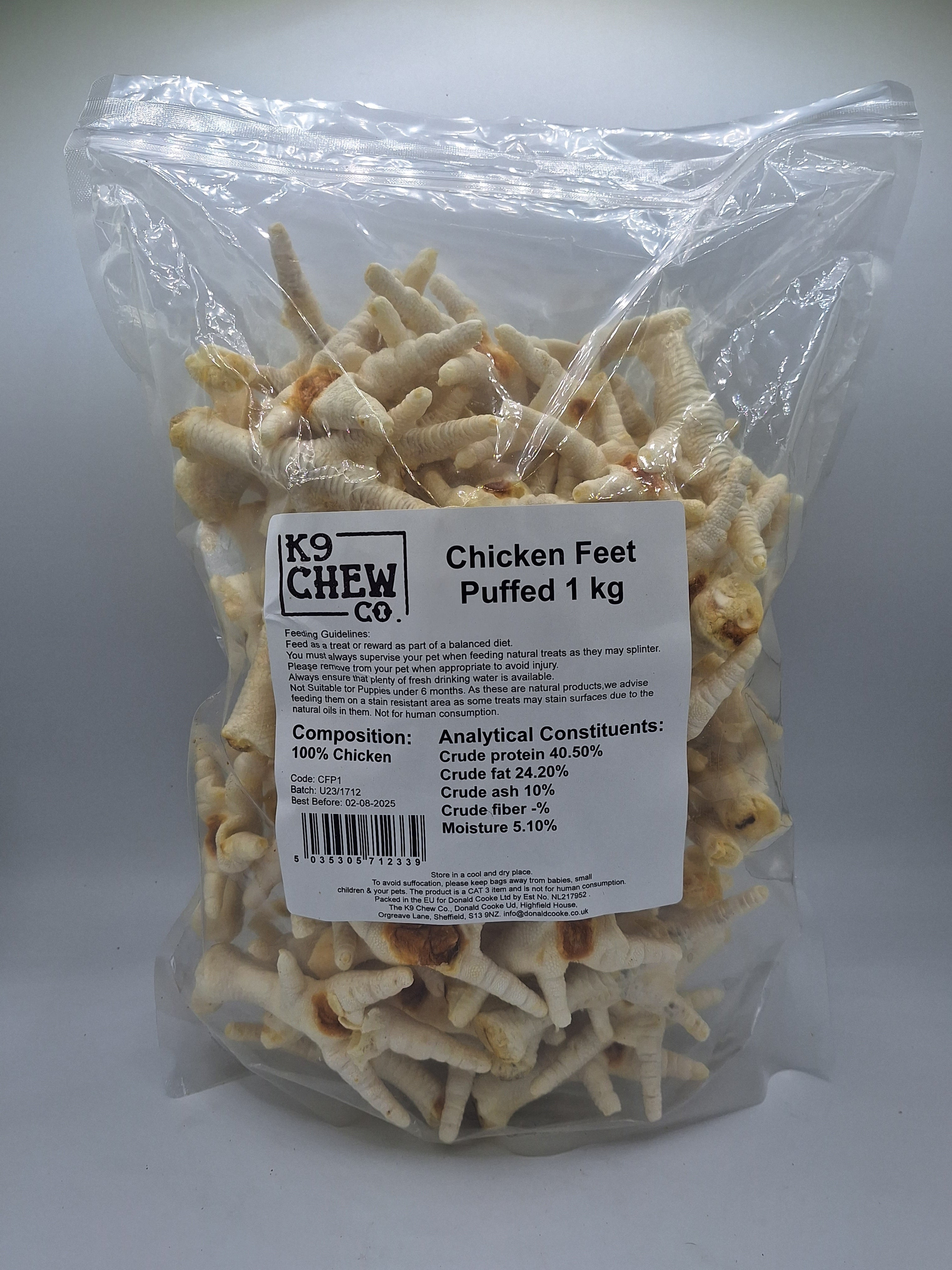 Chicken Feet Puffed 1kg – Donald Cooke Ltd