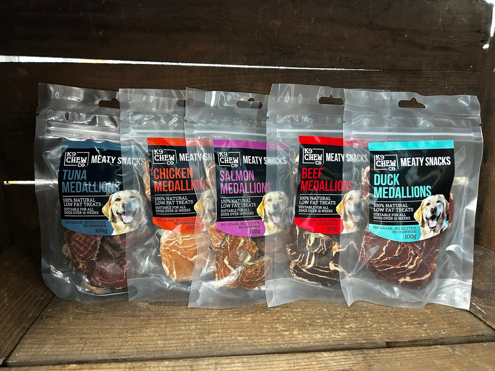 Meaty Snacks Medallions 100g – Donald Cooke Ltd