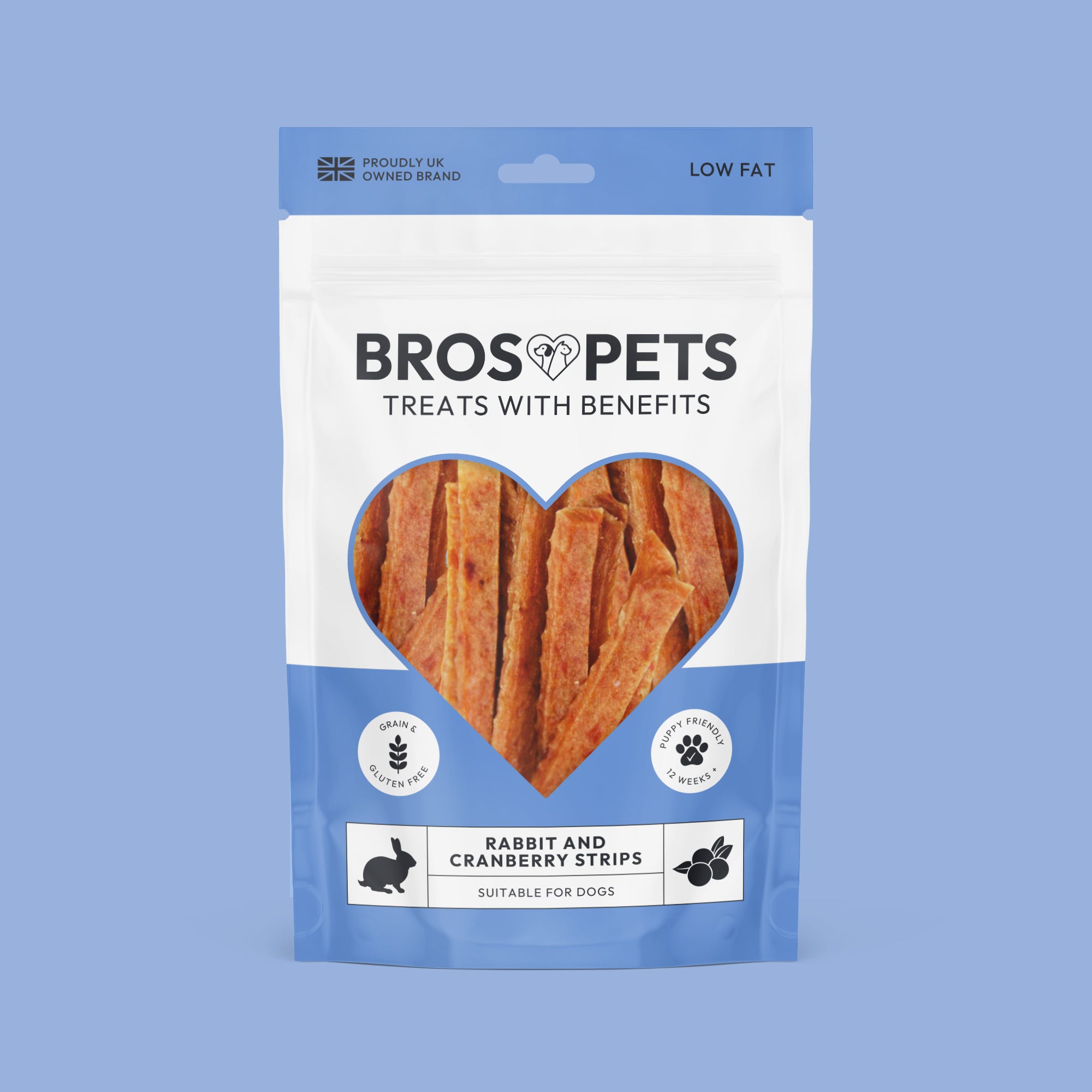Bros Pets Rabbit and Cranberry Strips 100g – Donald Cooke Ltd