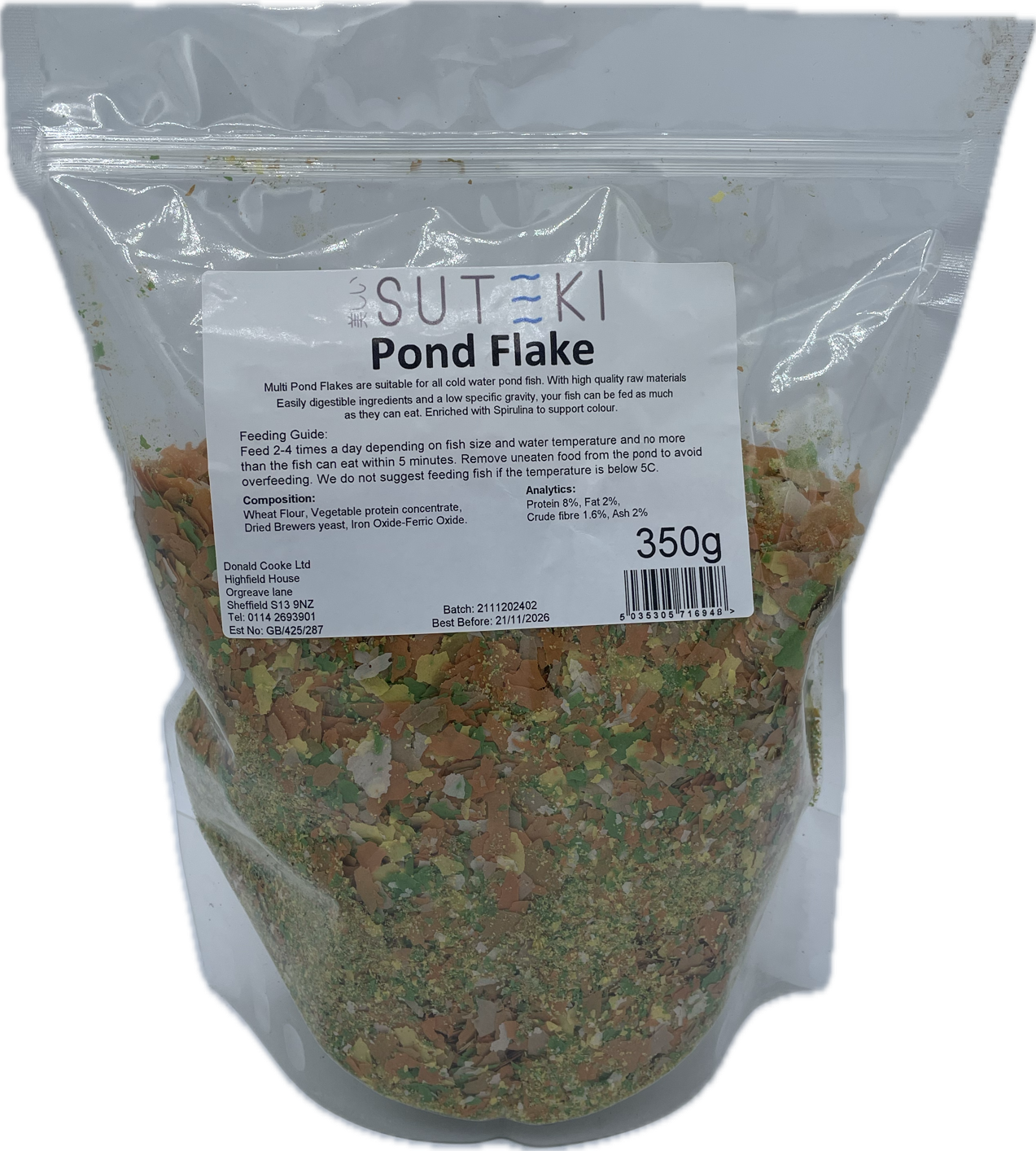 Suteki Pond Flake 350g – Donald Cooke Ltd